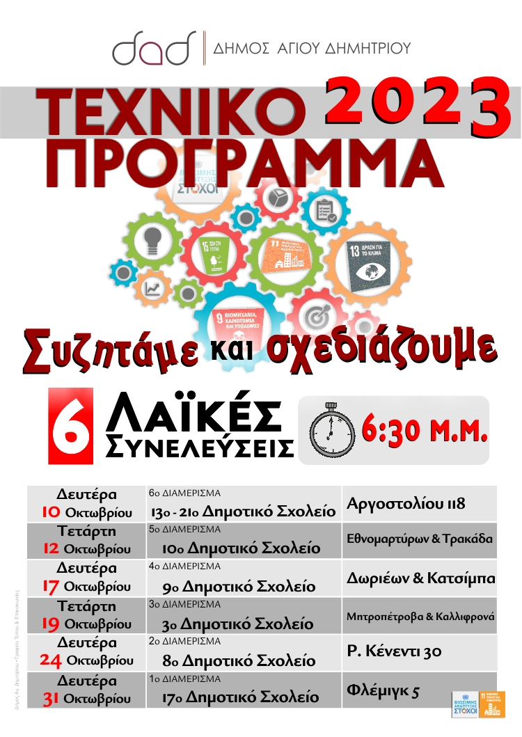 Δήμος Αγ. Δημητρίου: Ο λόγος στους πολίτες για το Τεχνικό Πρόγραμμα ...