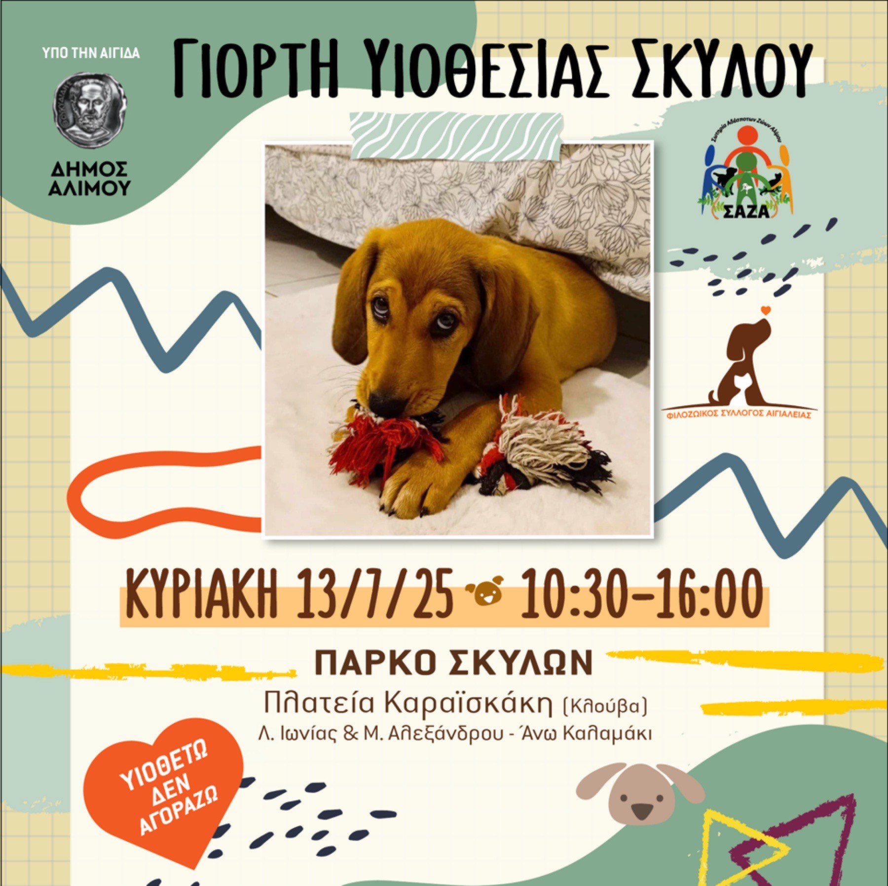 «Υιοθετώ, δεν αγοράζω!»: Γιορτή υιοθεσίας σκύλου στον Δήμο Αλίμου ...